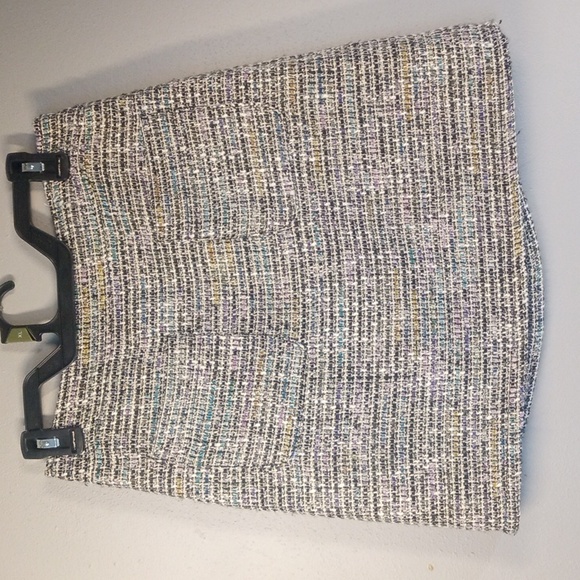 LOFT | Skirts | Loft Metallic Multicolor Tweed Mini Skirt Size O | Poshmark